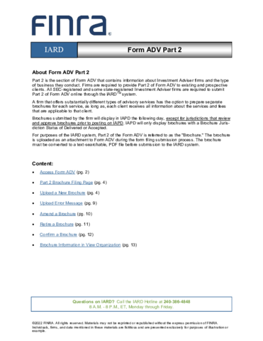 Form ADV Part 2 | IARD